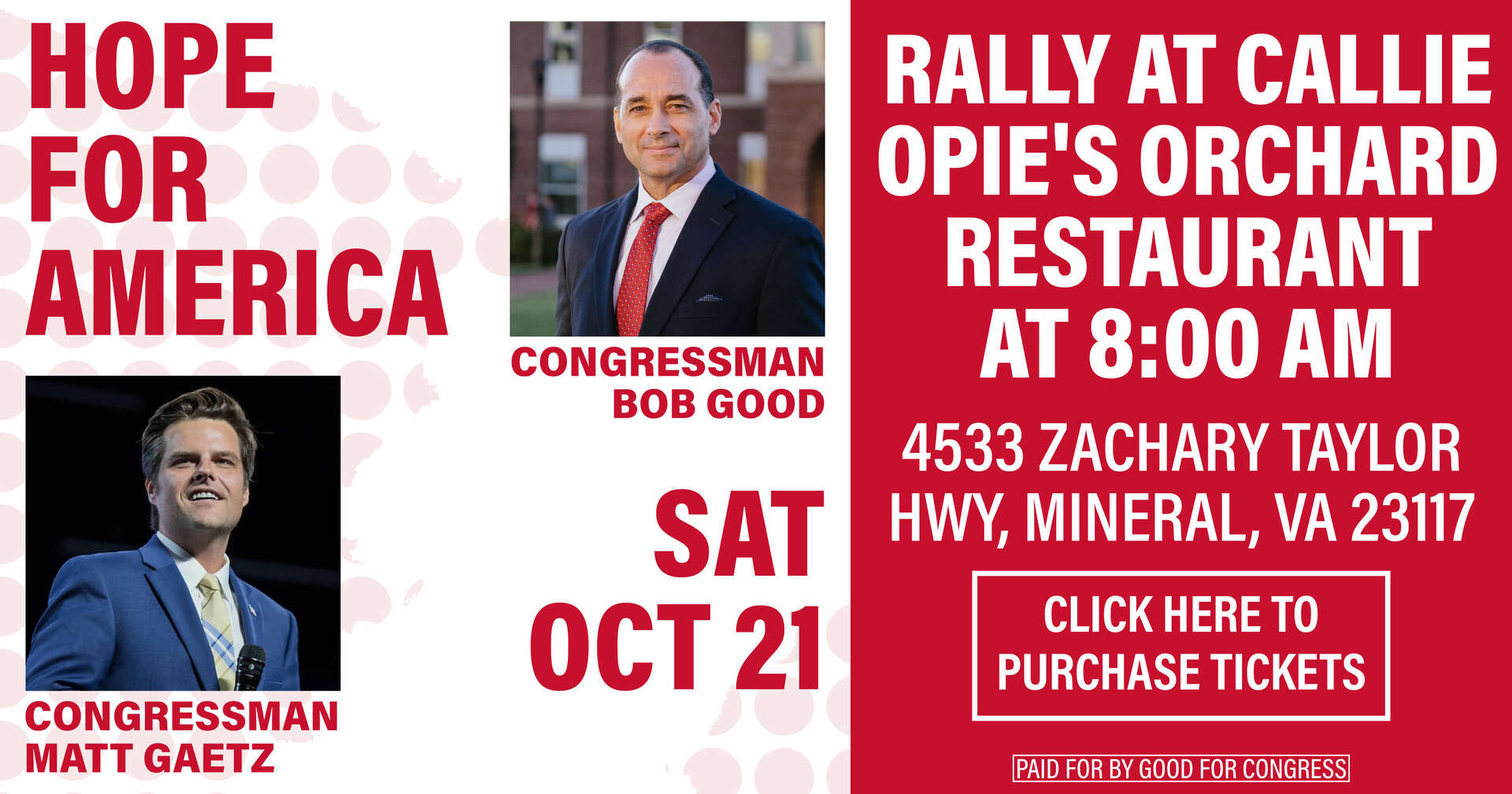 Join Bob Good & Matt Gaetz for a Rally at The Green Metal Gym