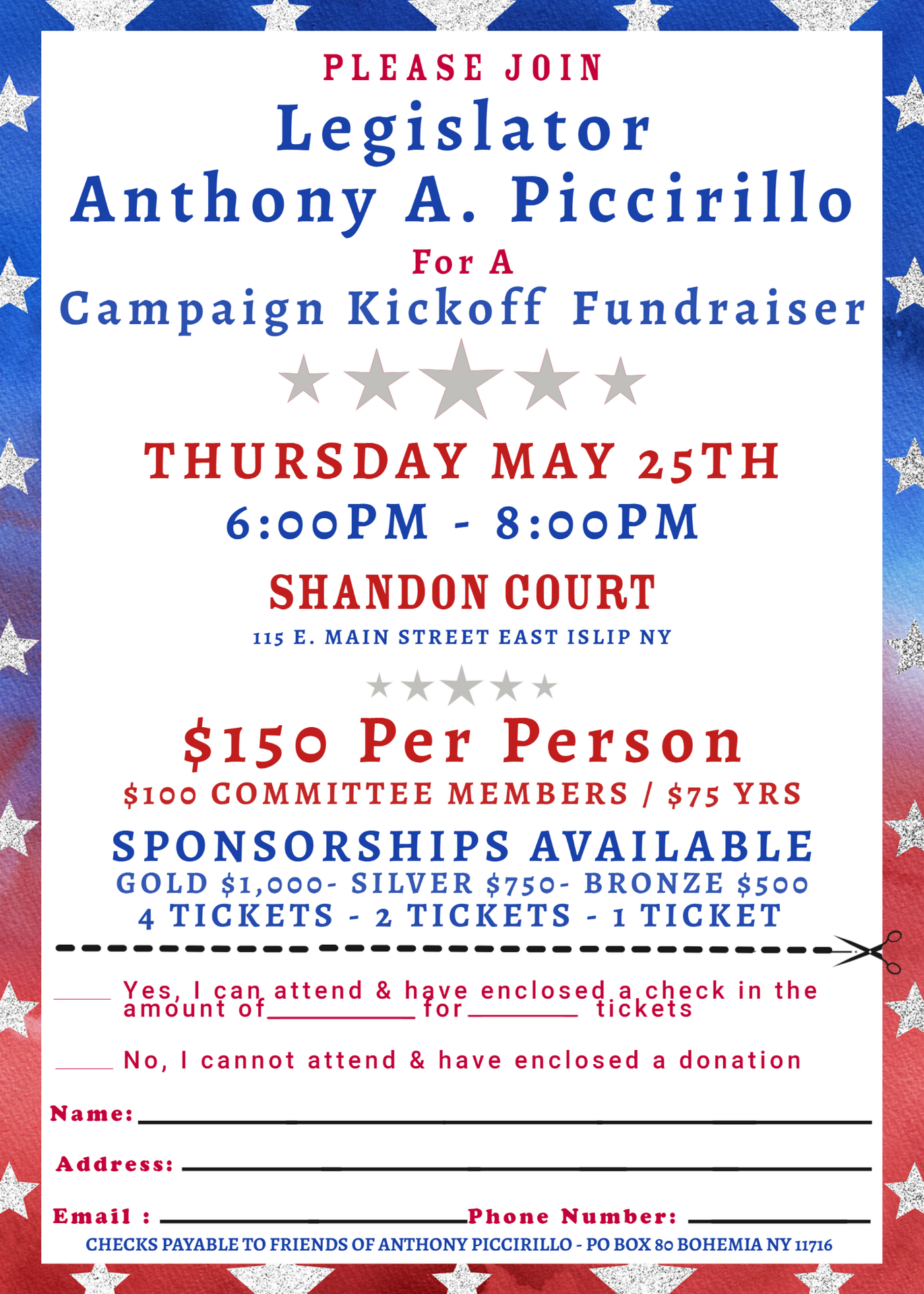 Anthony Piccirillo Re-Election Kickoff Fundraiser
